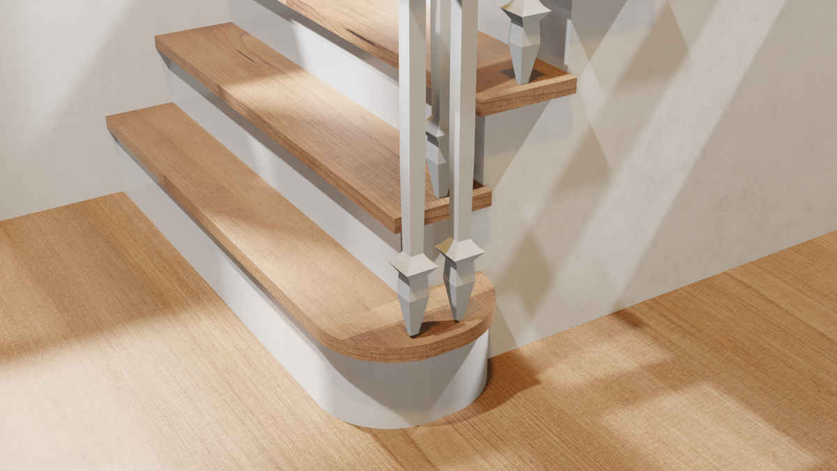 American Cherry Starter Treads – Hardwood Stairs Direct