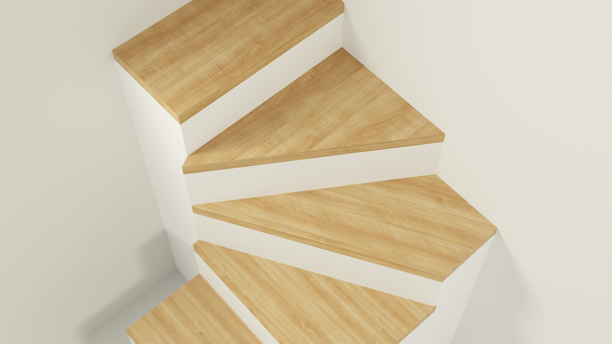 American Cherry Winder Treads – Hardwood Stairs Direct