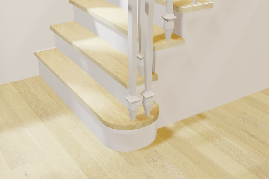 White Oak Starter Tread – Hardwood Stairs Direct