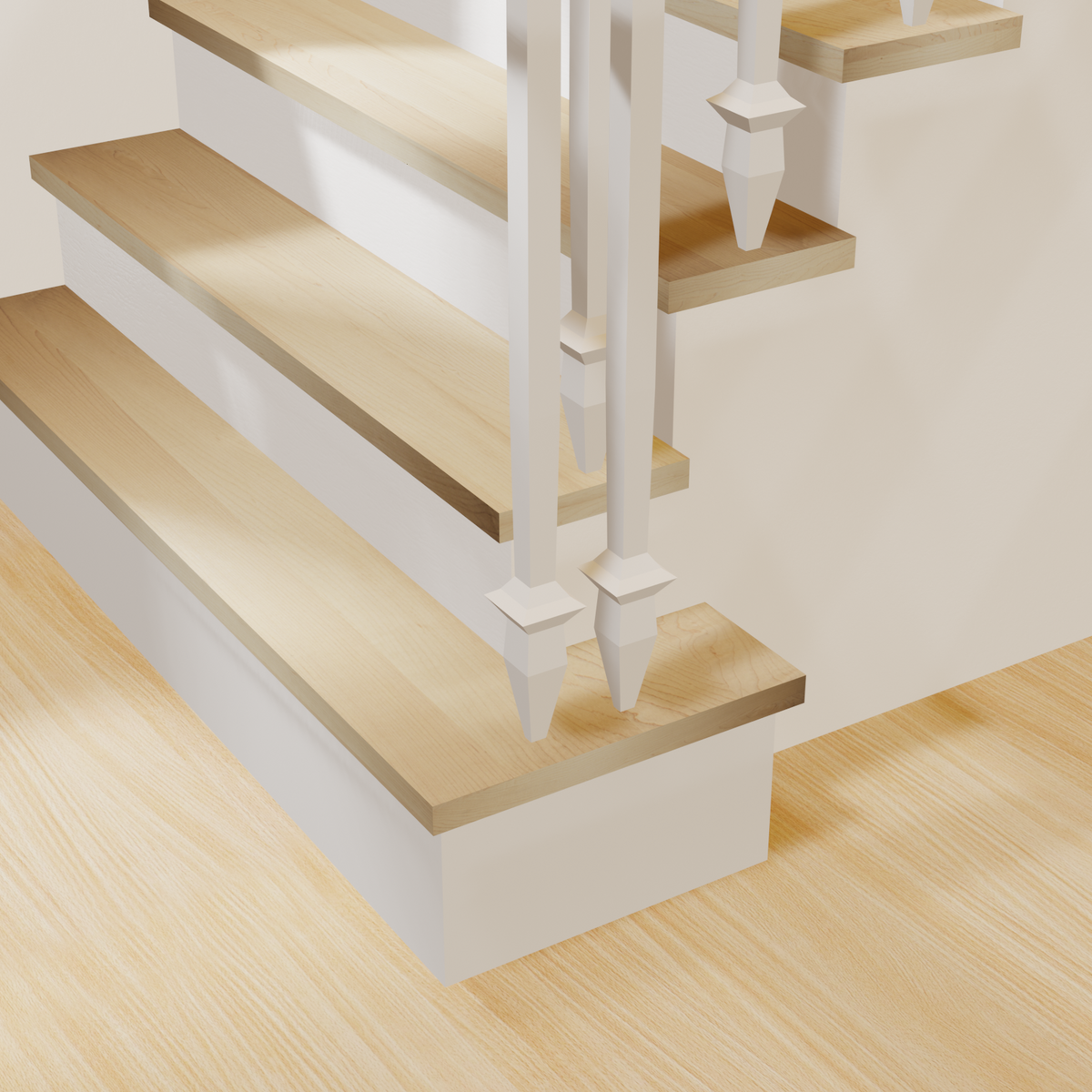 Maple Square Starter Tread – Hardwood Stairs Direct