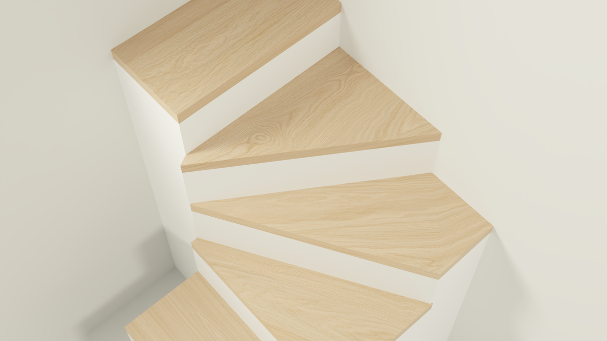 White Oak Winder Treads – Hardwood Stairs Direct